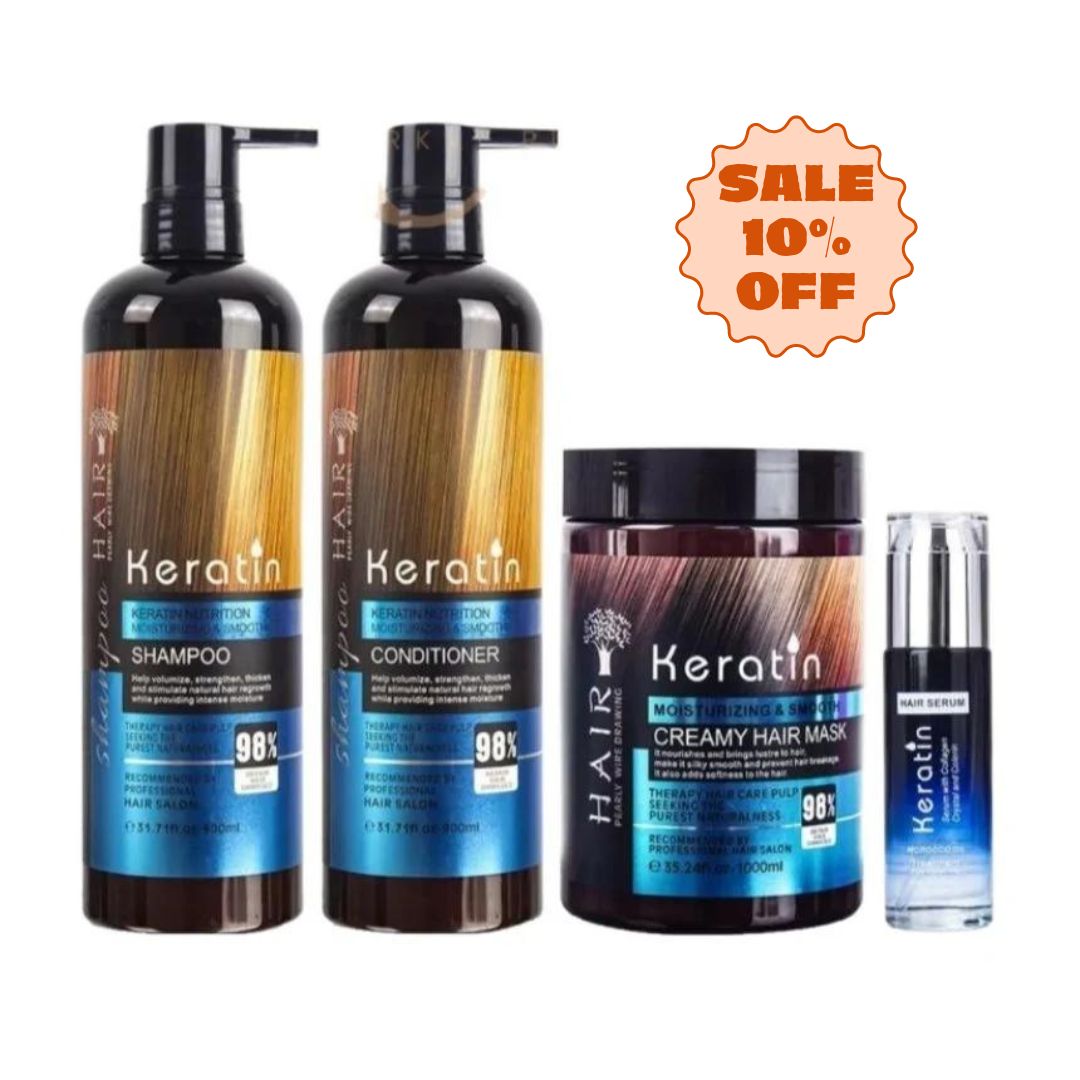 Keratin Nutrition Moisturizing & Smooth Shampoo + conditioner + Hair S