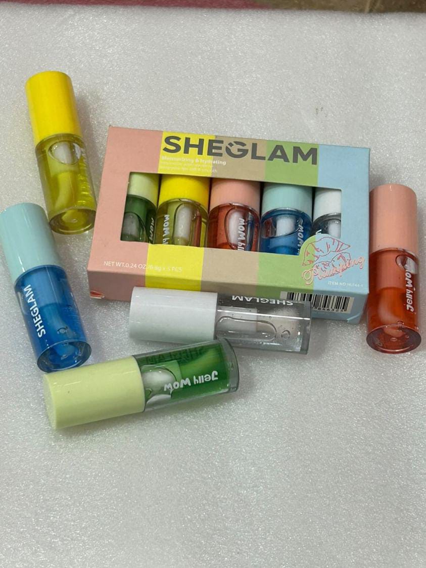 sheglam Jelly Wow Hydrating Lip Oil – Transparent Glossy (full bundle